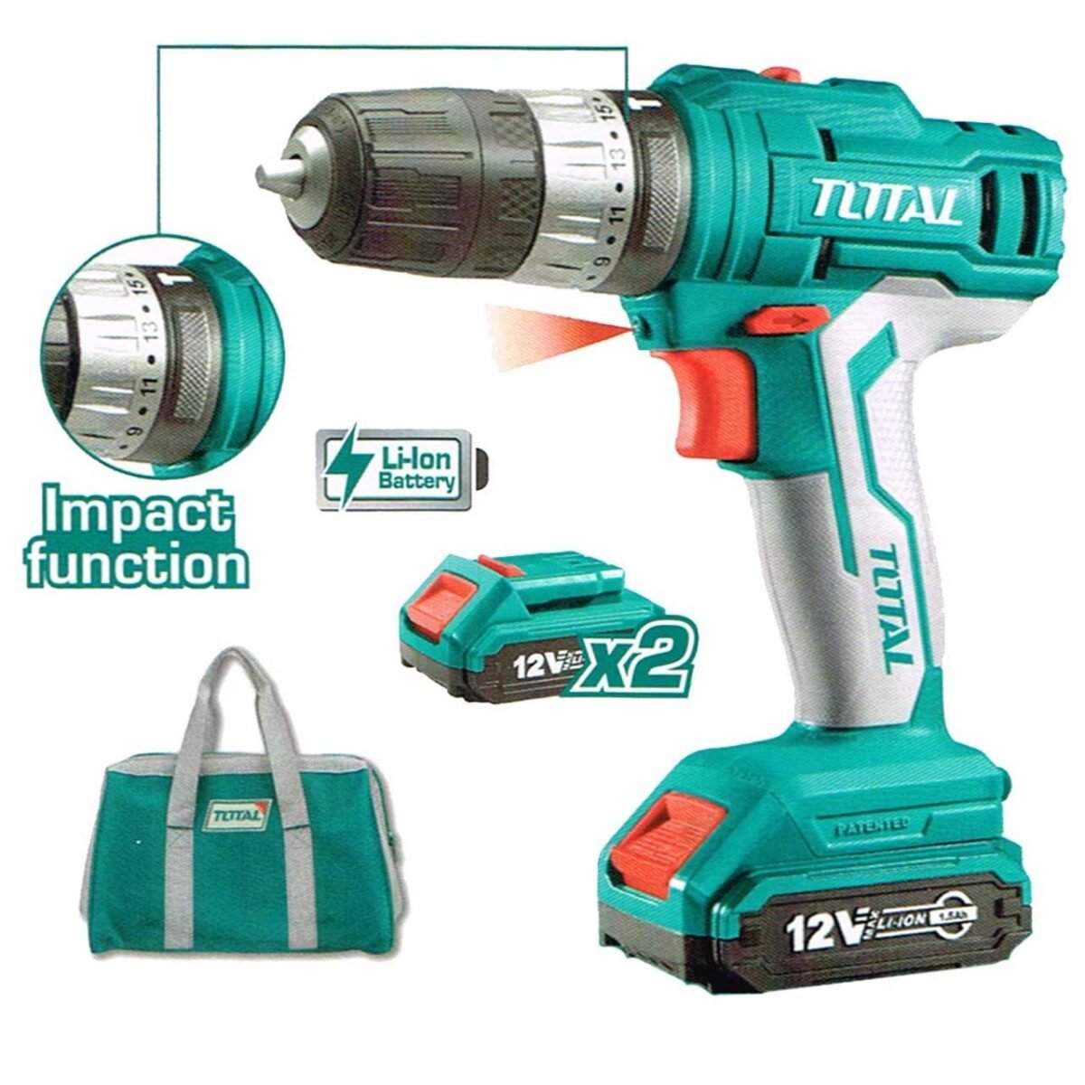 Lithium-Ion impact drill 12V TIDLI1222 | Company: Total | Origin: China ...